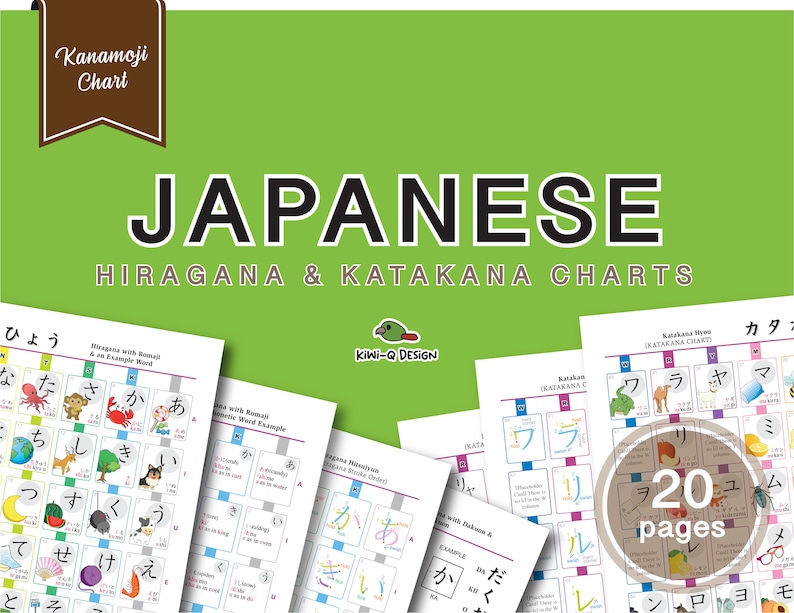 Japanese Hiragana & Katakana Charts With Drill Sheets - Etsy