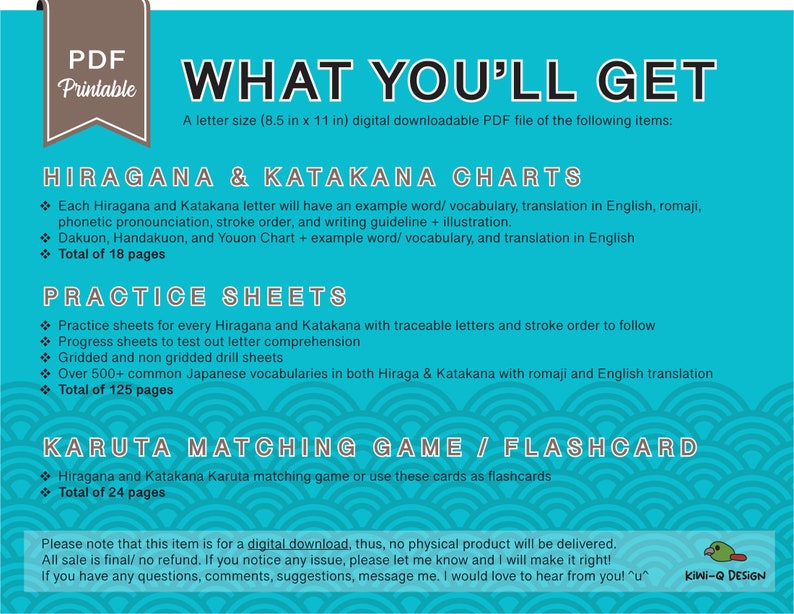 Japanese Alphabet Complete Bundle Pack: Hiragana, Katakana, Dakuon ...