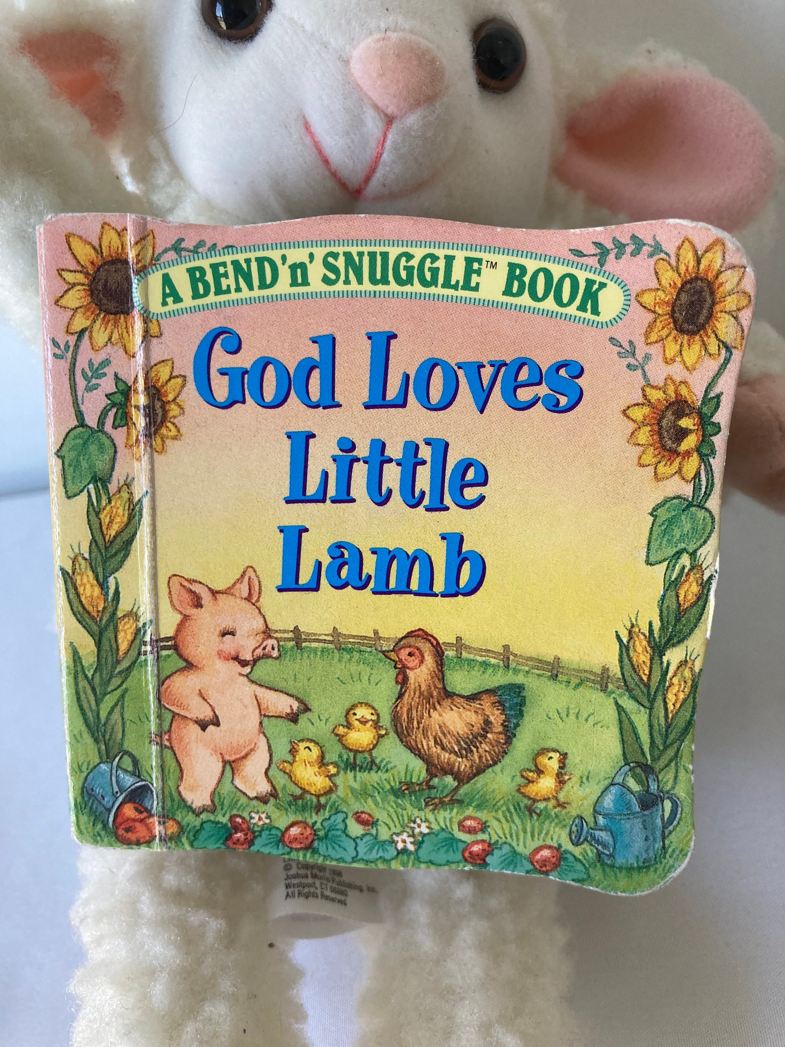 God Loves Little Lamb Bend N Snuggle Book Plush 1998 Vintage Joshua ...