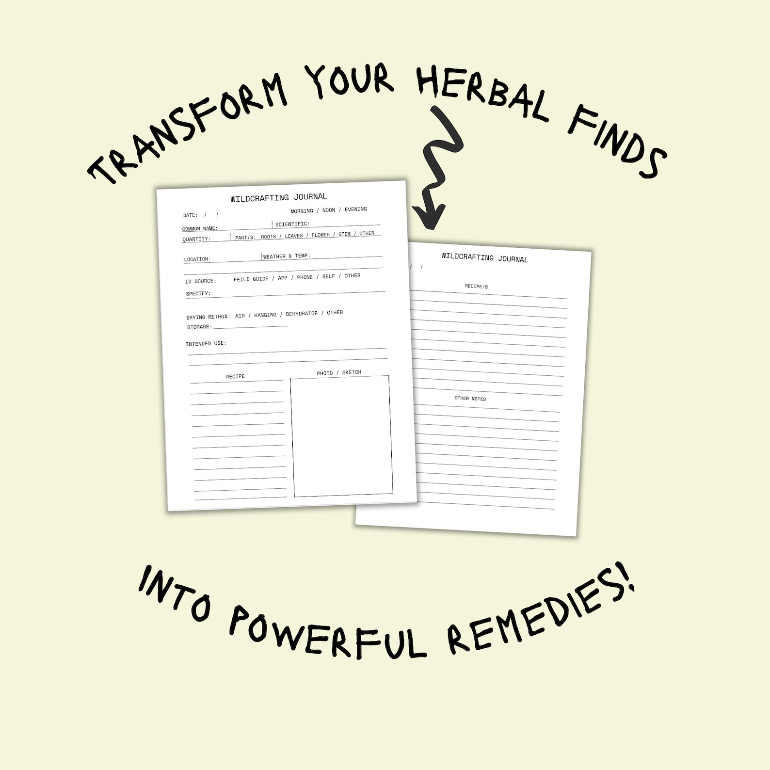 Foraging Journal Worksheet Printable for Apothecaries - Etsy