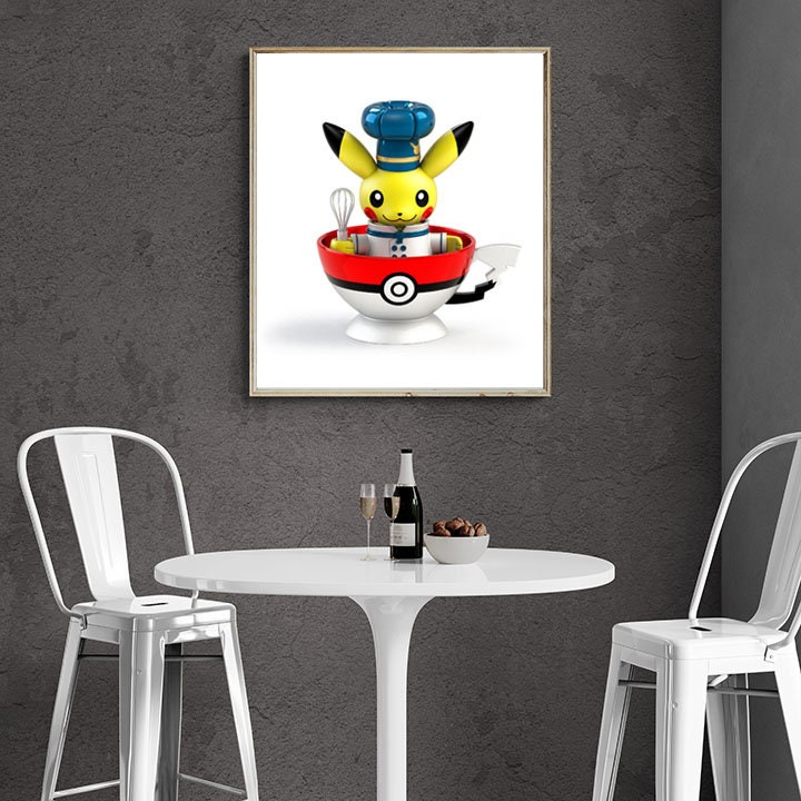 Chef Pikachu Pokemon Cup Wall Art Digital Download, Kids Room, Kitchen ...