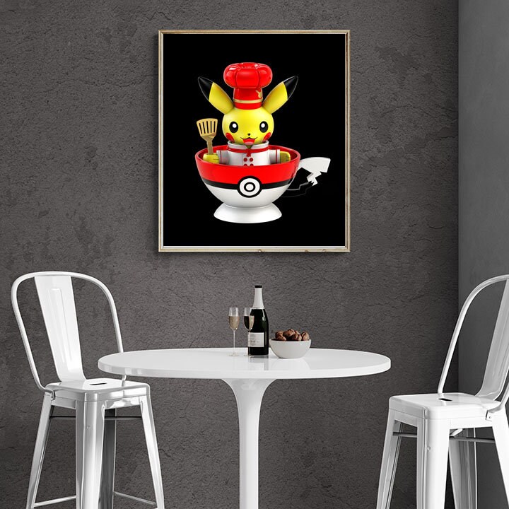 Chef Pikachu Pokemon Cup Wall Art Digital Download, Kids Room, Kitchen ...