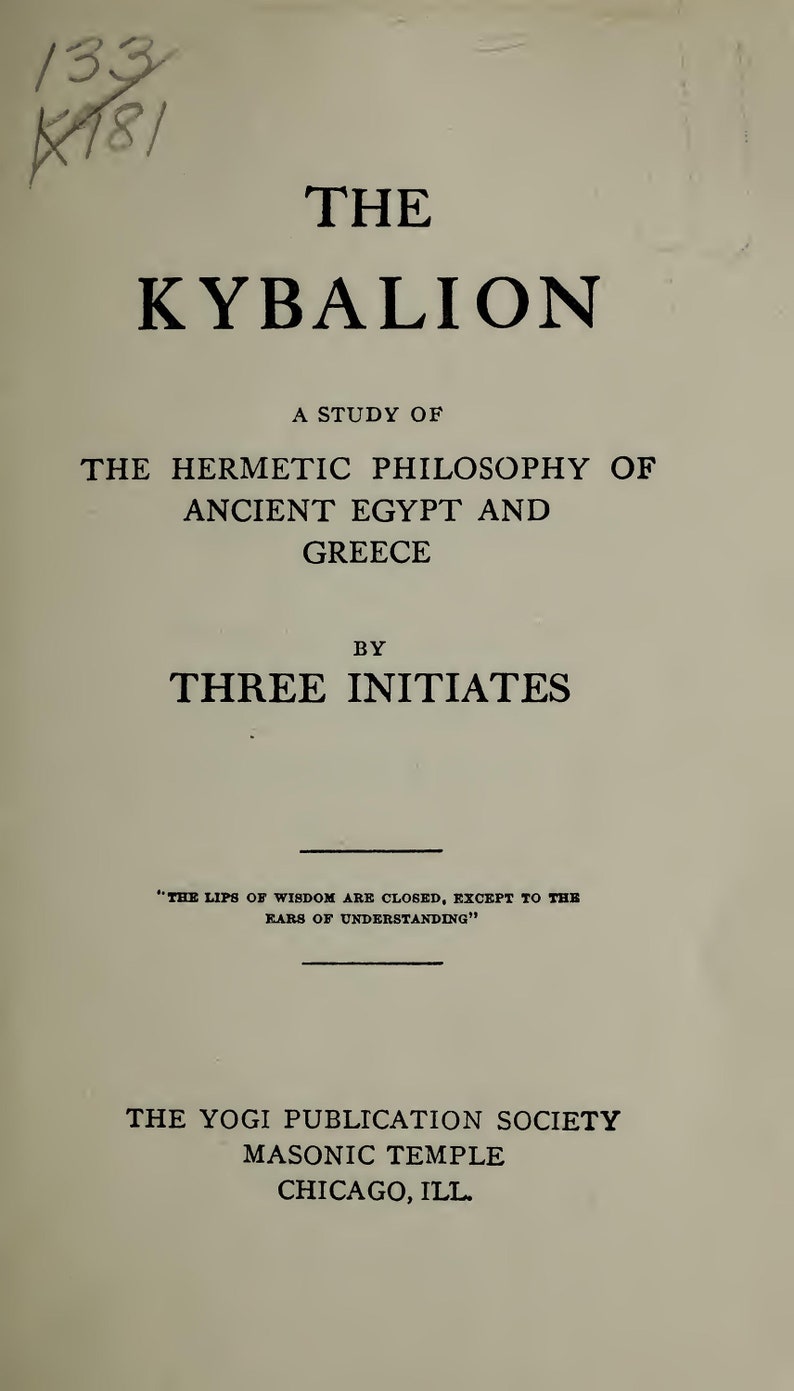 Kybalion Original PDF 1908 - Etsy