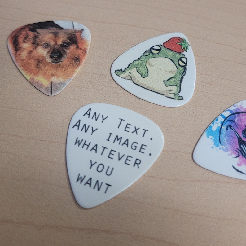 Custom Printed Guitar Picks With Any Image, Photo, Logo, or Text ...