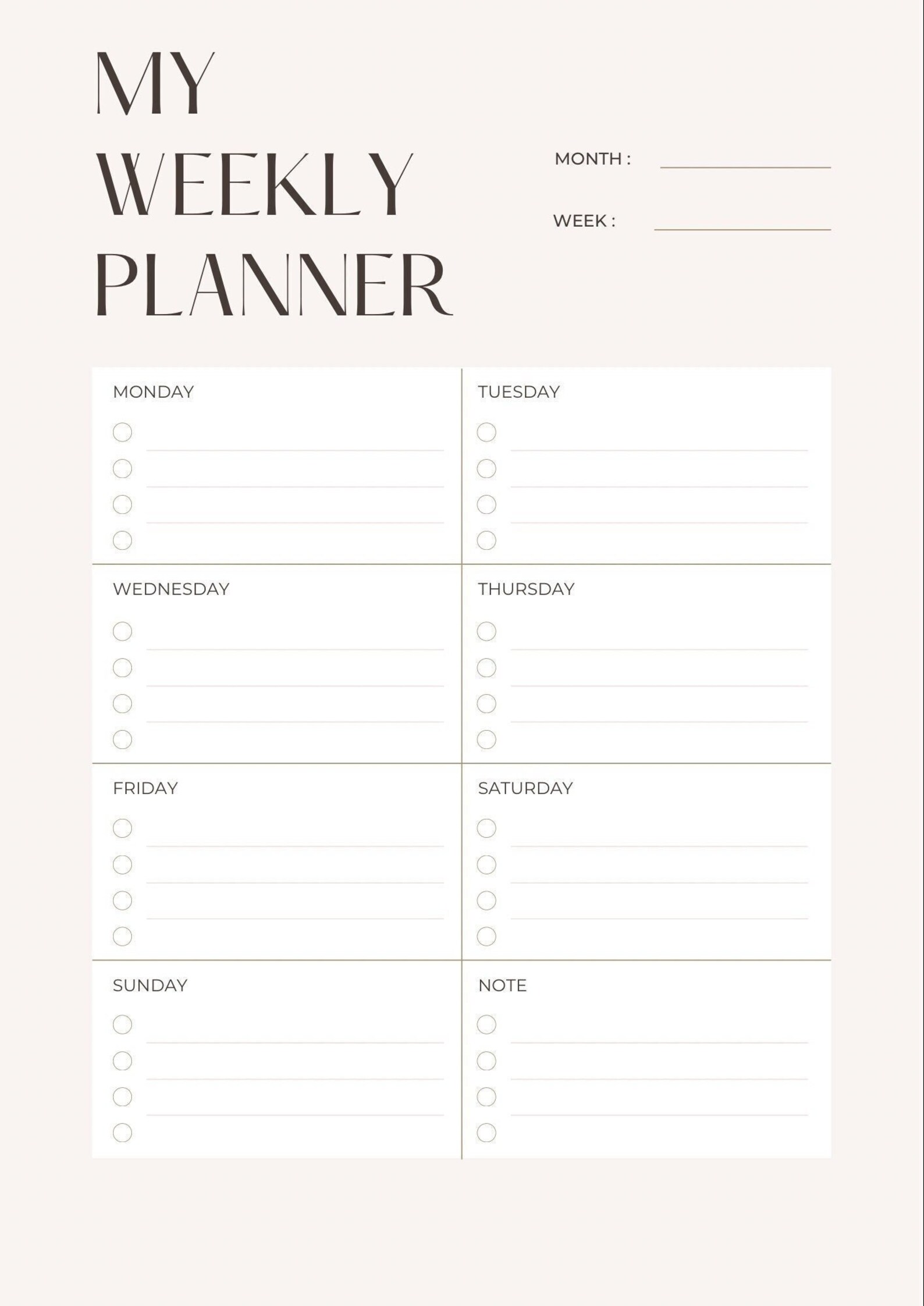 Weekly Digital Planner, Planner Notepad, Daily Journal, iPad Planner ...