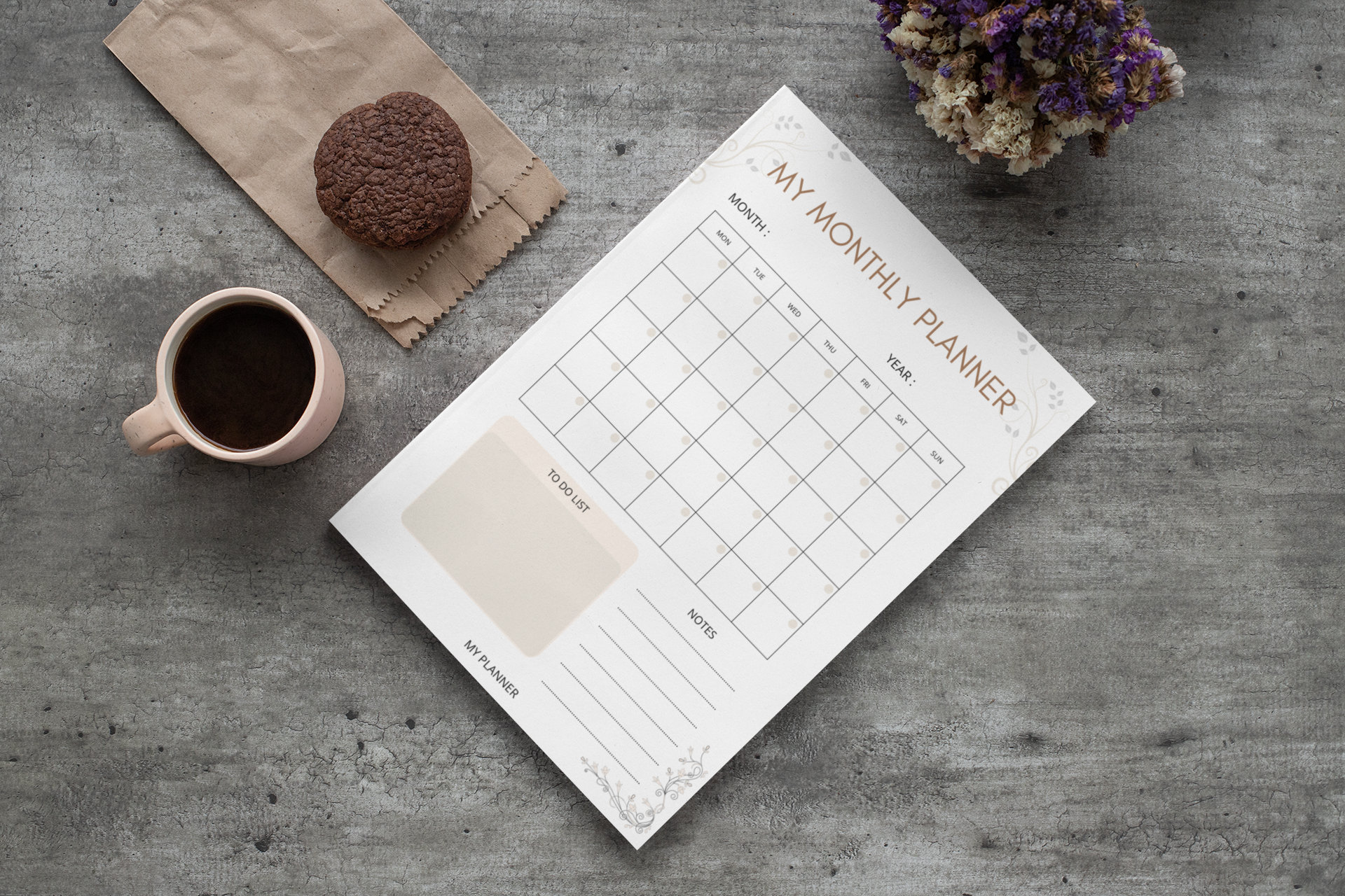 Monthly Digital Planner Planner Notepad Daily Journal iPad - Etsy