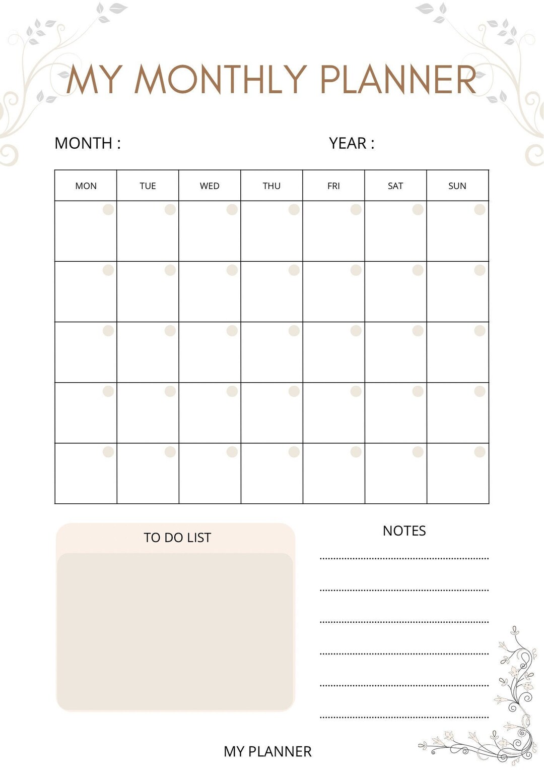 Monthly Digital Planner, Planner Notepad, Daily Journal, iPad Planner ...