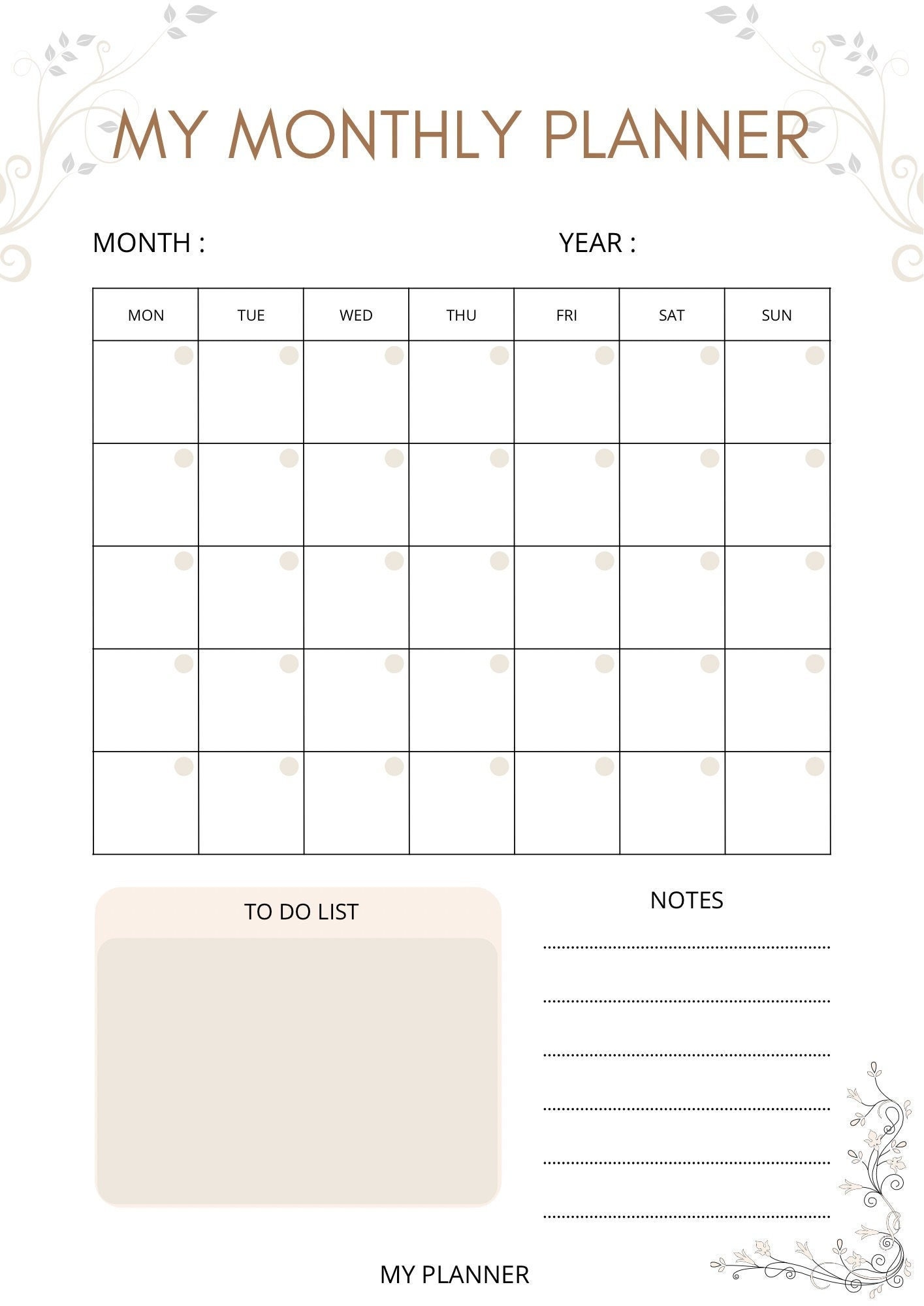 Monthly Digital Planner, Planner Notepad, Daily Journal, iPad Planner ...