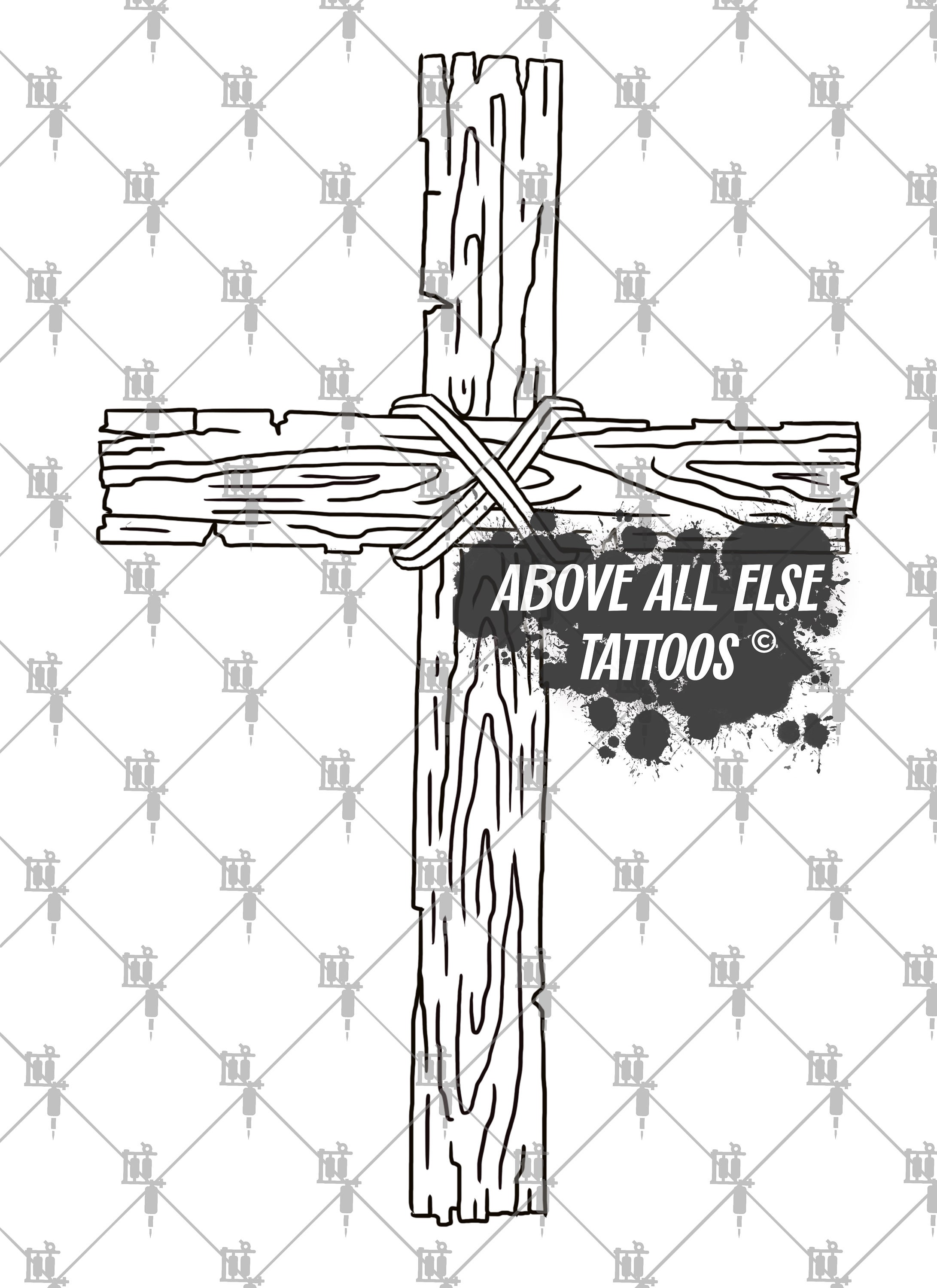 Wooden Cross Tattoo
