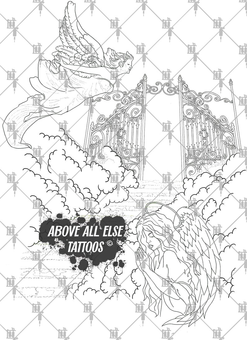 Gates Of Heaven Tattoo Stencil at Johnny Duffy blog