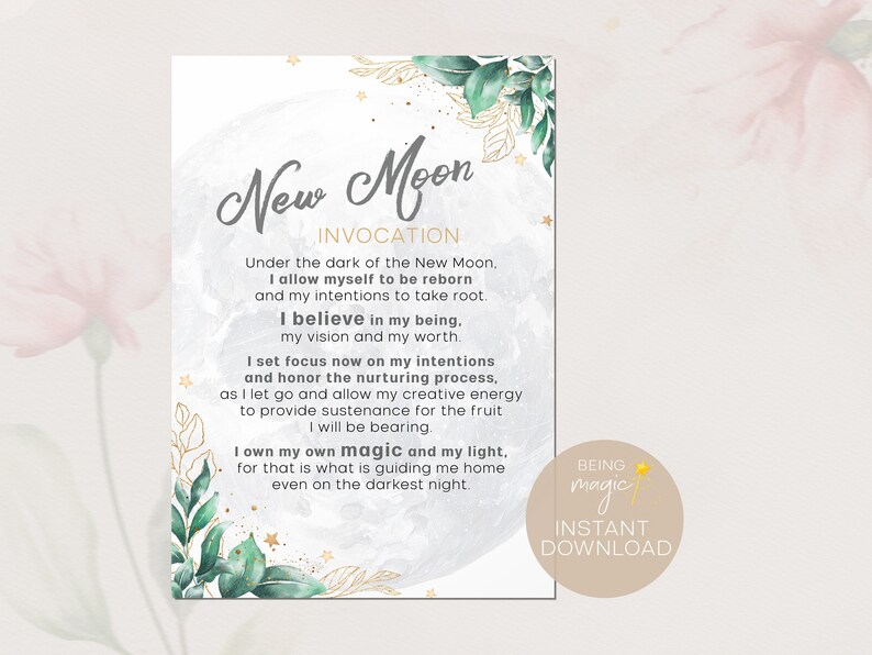 New Moon Invocation Moon Phases Manifestation Moon Magic - Etsy