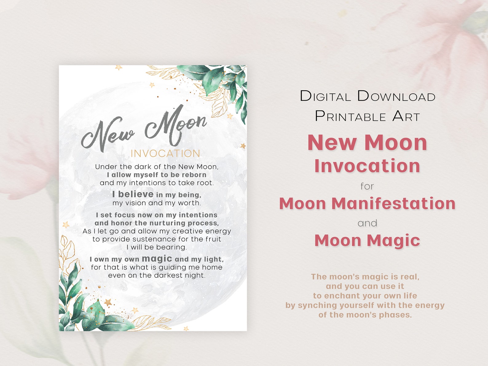 New Moon Invocation Moon Phases Manifestation Moon Magic - Etsy