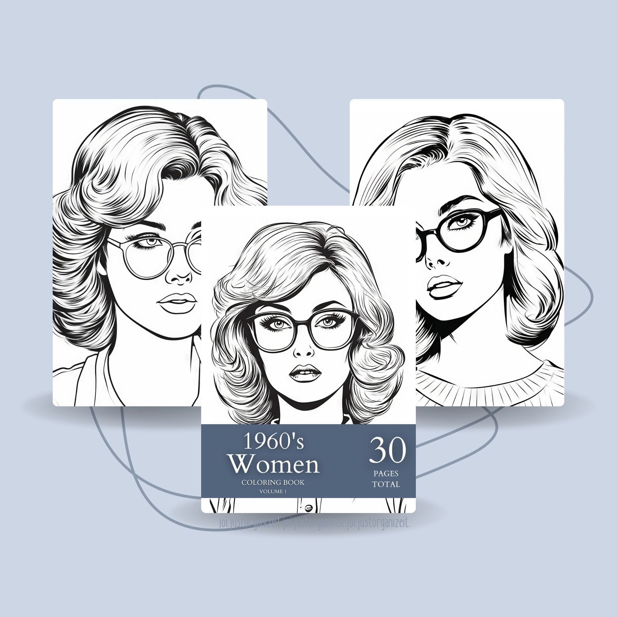 1960's Vintage Women Coloring Book | Printable or Digital | 30 Pages - Etsy