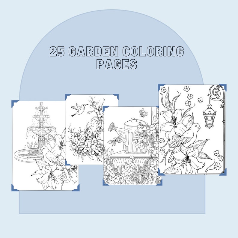 Garden Nature Coloring Book | Printable or Digital | 25 Pages - Etsy