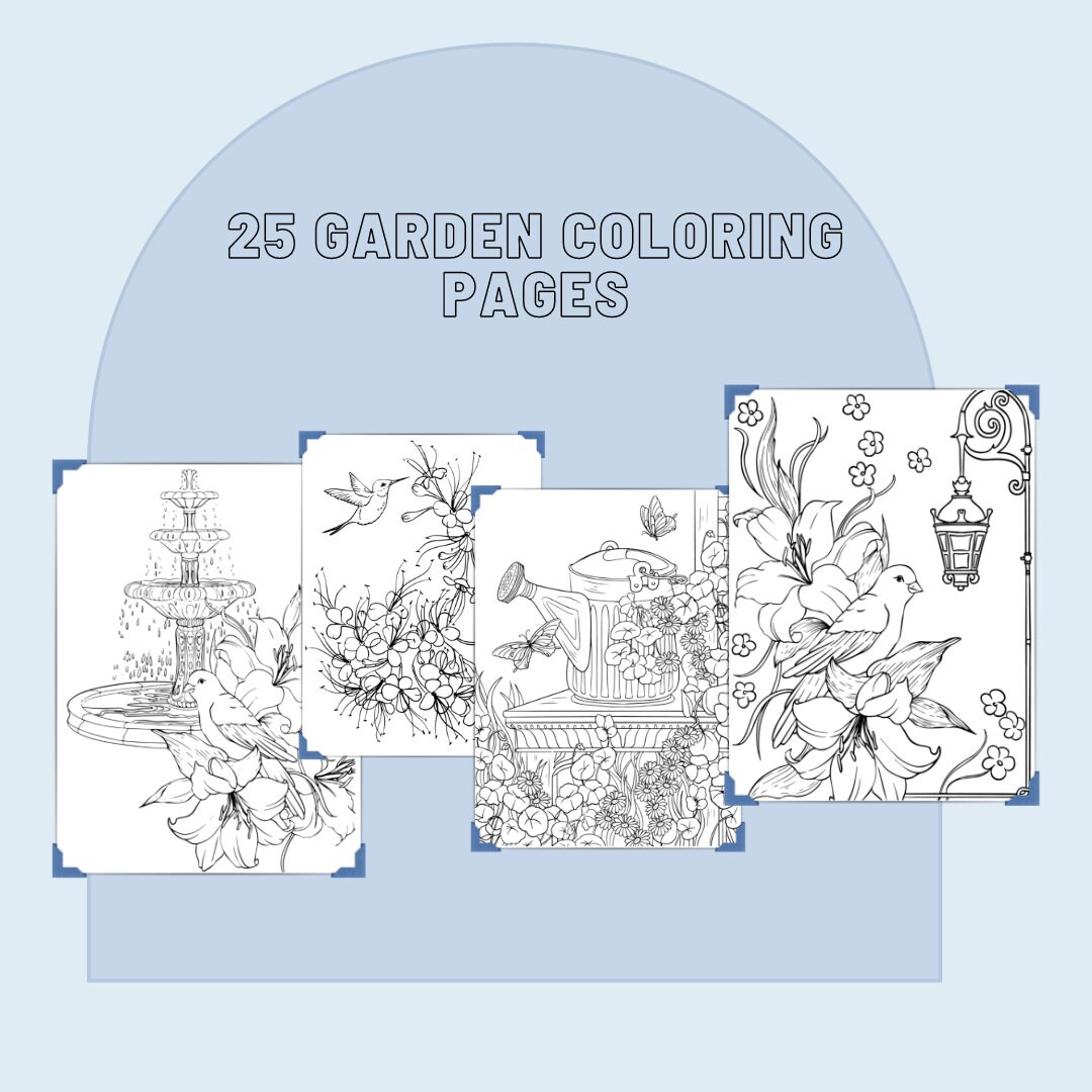 Garden Nature Coloring Book | Printable or Digital | 25 Pages - Etsy