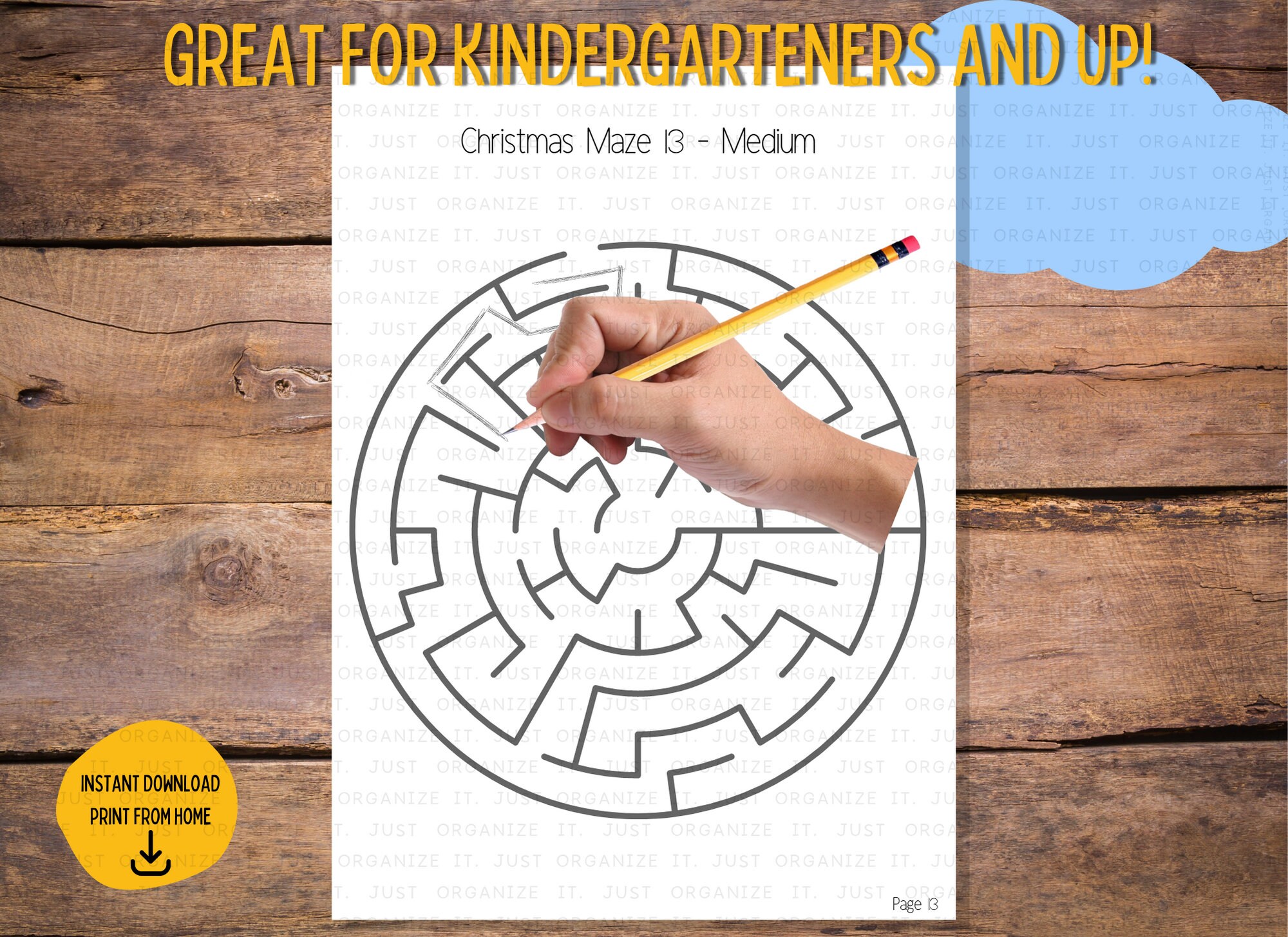 177 Printable Christmas Maze Worksheet Bundle Tracing Book Kids ...