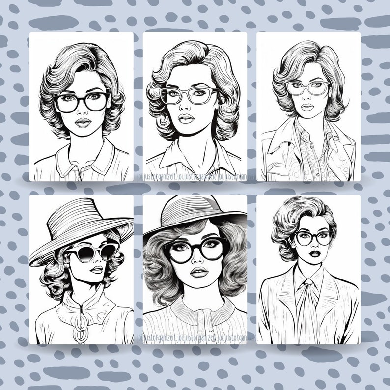 1960's Vintage Women Coloring Book Printable or Digital 30 Pages - Etsy