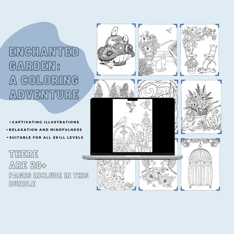 Garden Nature Coloring Book | Printable or Digital | 25 Pages - Etsy
