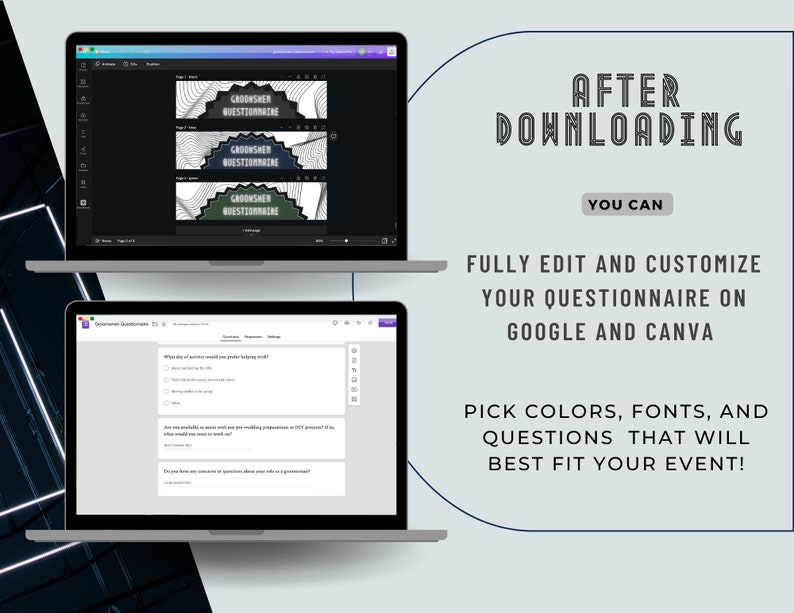 Groomsmen Questionnaire Editable on Google Forms Three Canva Templates ...