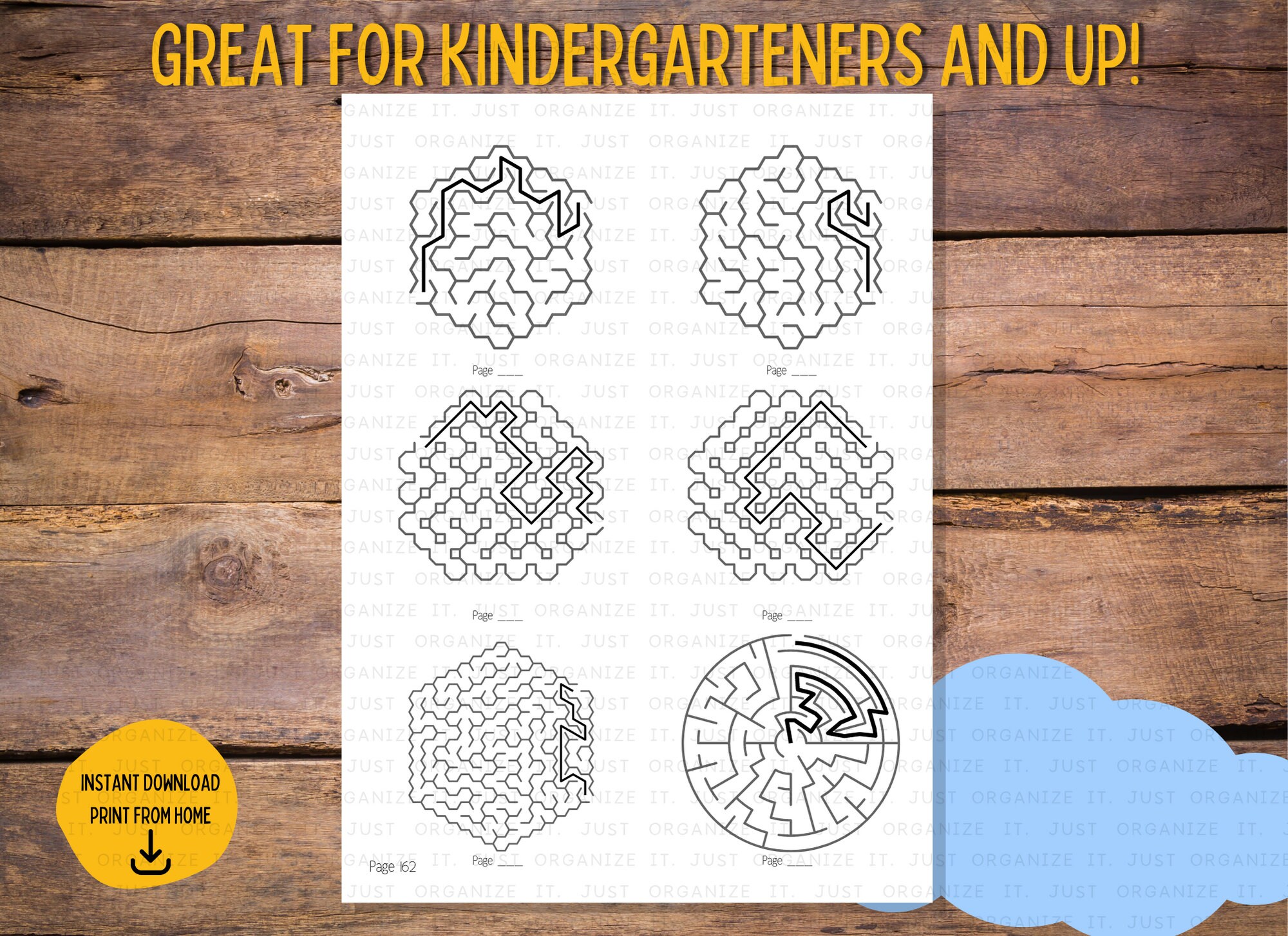 177 Printable Christmas Maze Worksheet Bundle Tracing Book Kids ...