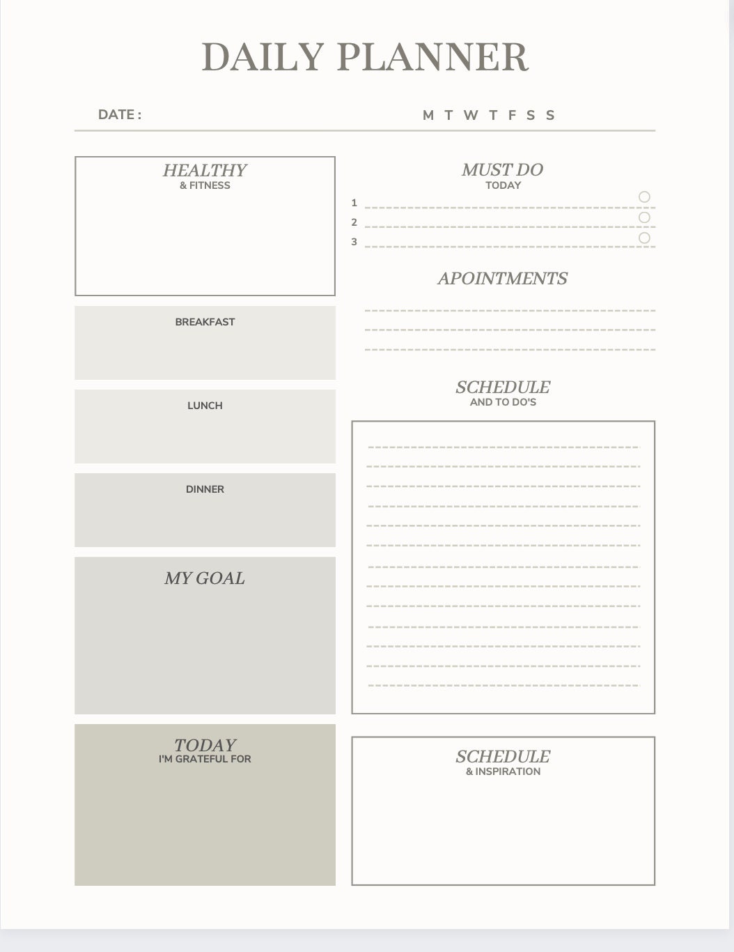 Editable Daily Planner Bundle, Canva Daily Planner, Daily Organization ...