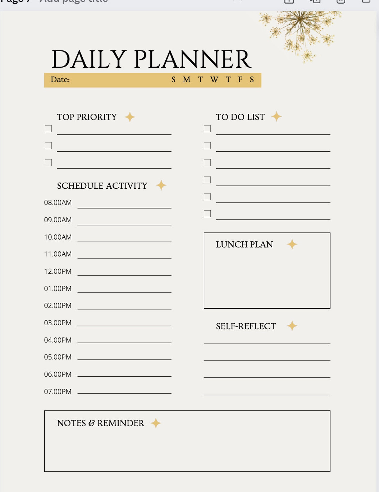 Editable Daily Planner Bundle, Canva Daily Planner, Daily Organization ...