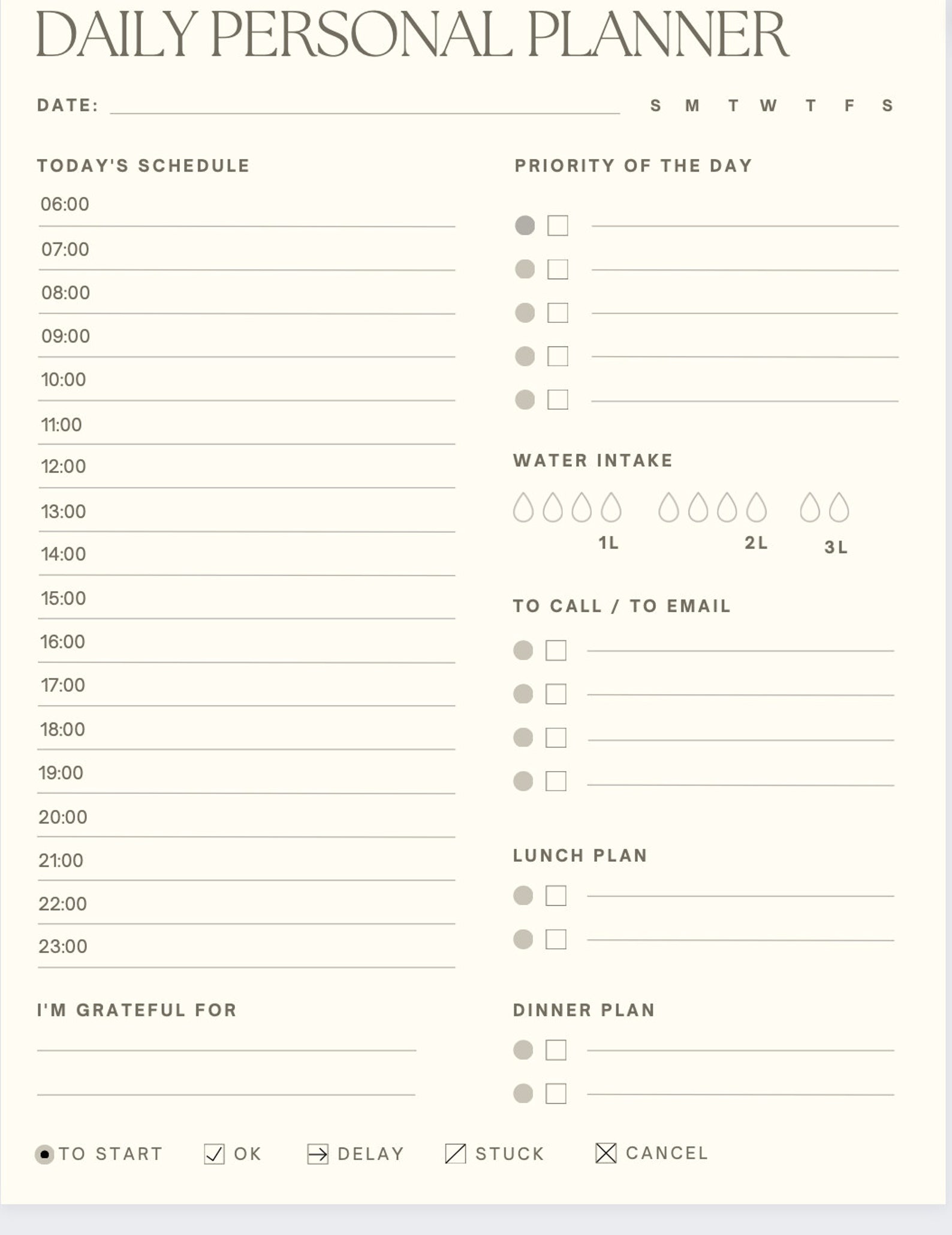 Editable Daily Planner Bundle, Canva Daily Planner, Daily Organization ...