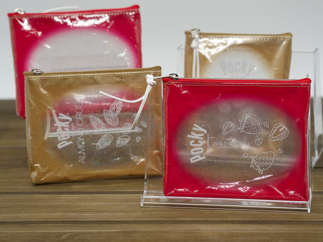 Pocky Bag Upcycled Zipper Clear Pouch/card Case - Etsy