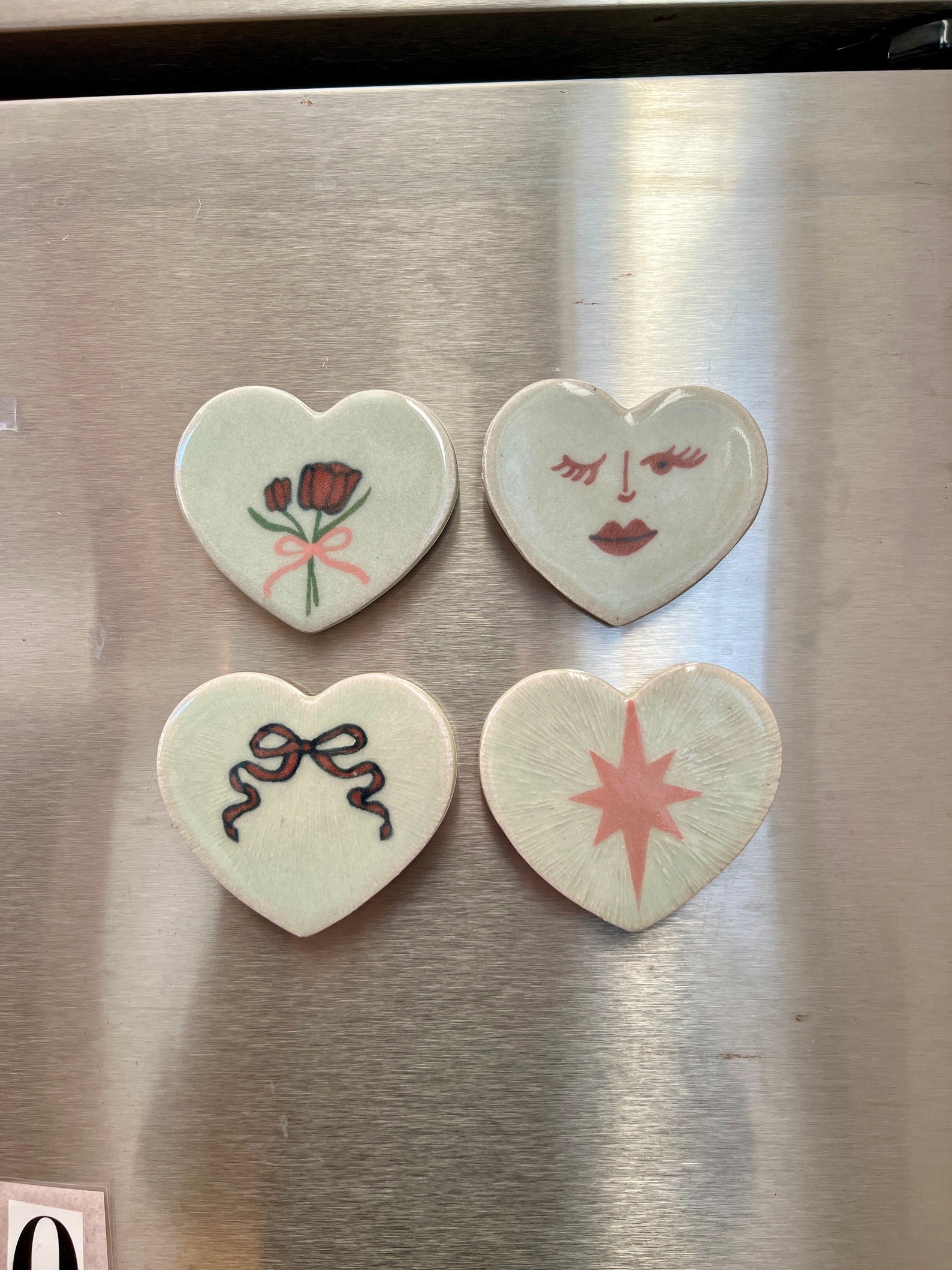 Heart Shaped Ceramic Magnet - Etsy