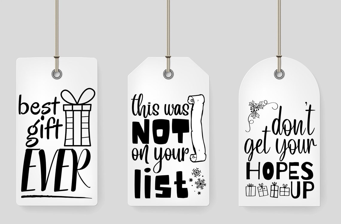 12 Christmas Gift Tag SVG Bundle Printable Funny Holiday - Etsy