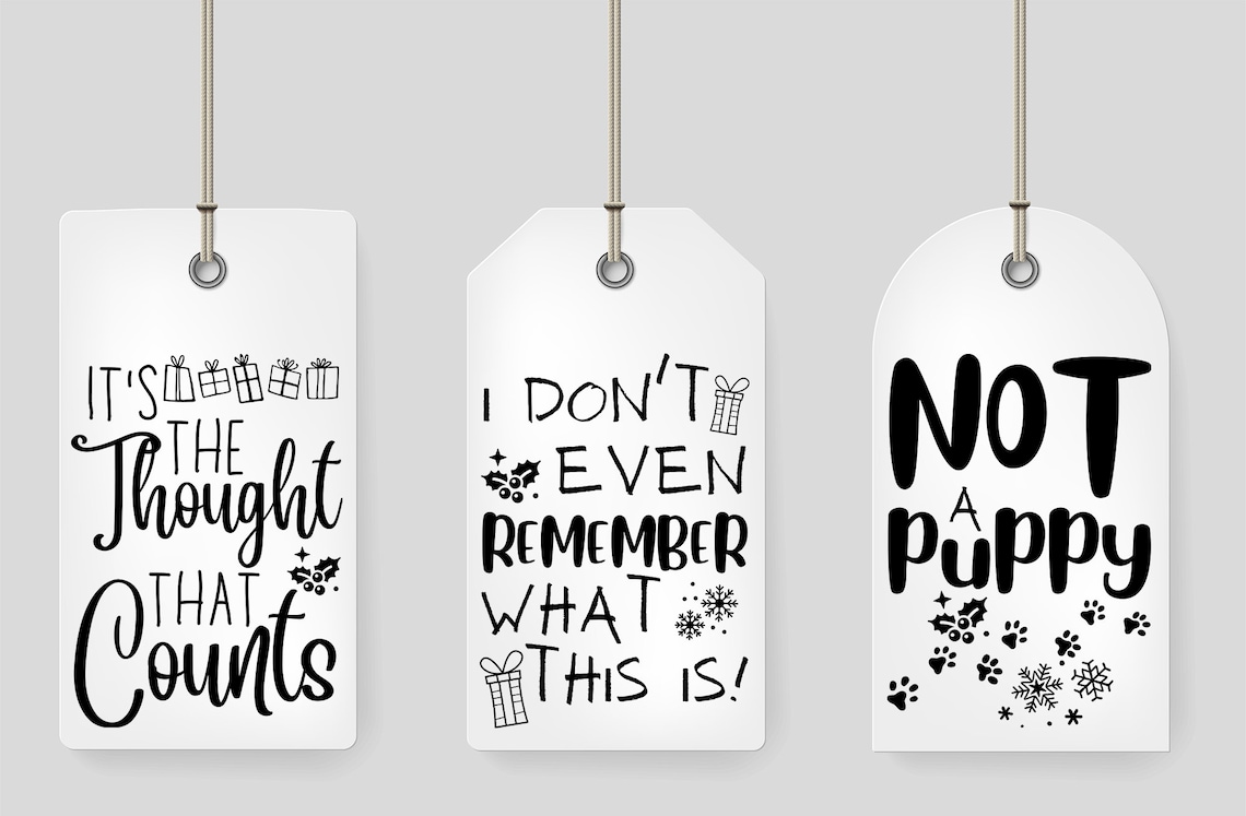 12 Christmas Gift Tag SVG Bundle Printable Funny Holiday - Etsy