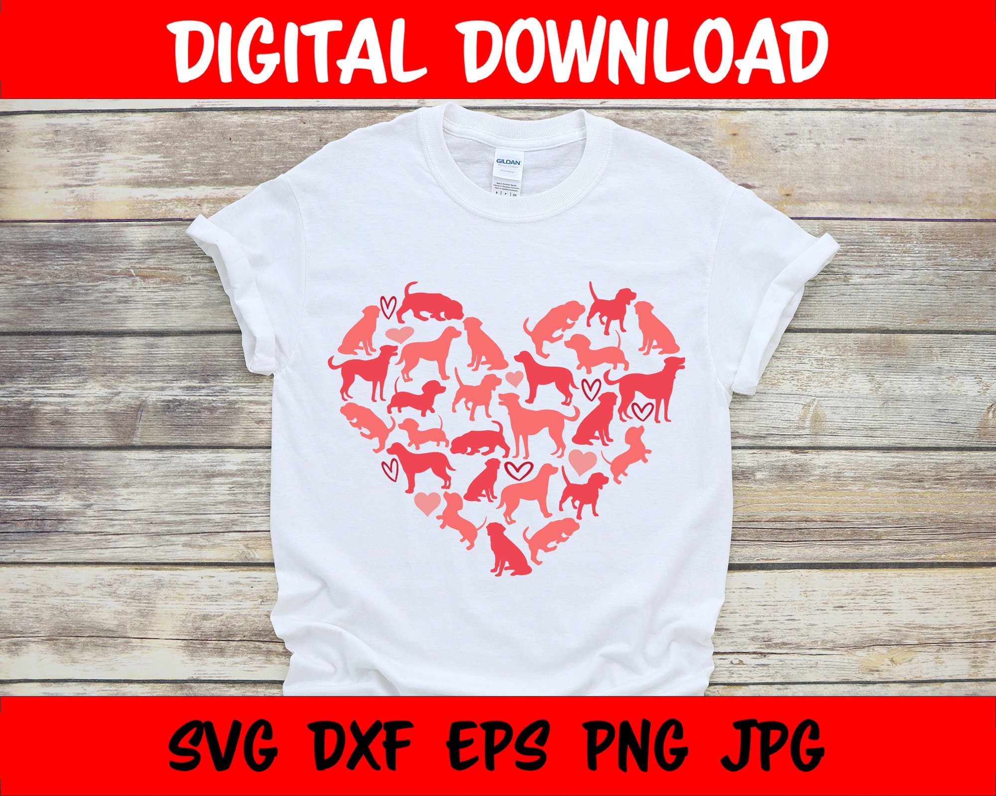 12 Animal Valentine Heart SVG Bundle Printable Color Designs Dinosaur ...
