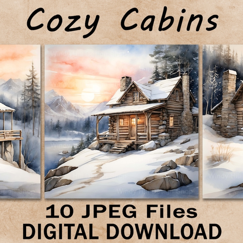 Log Cabin Art - Etsy