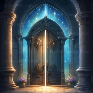 Dazzling Doors, 10 JPEG Bundle, Digital Scrapbook Junk Journal Paper ...