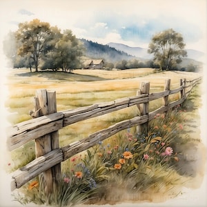 Rustic Fences, 10 JPEG Bundle, Digital Scrapbook Junk Journal Paper ...