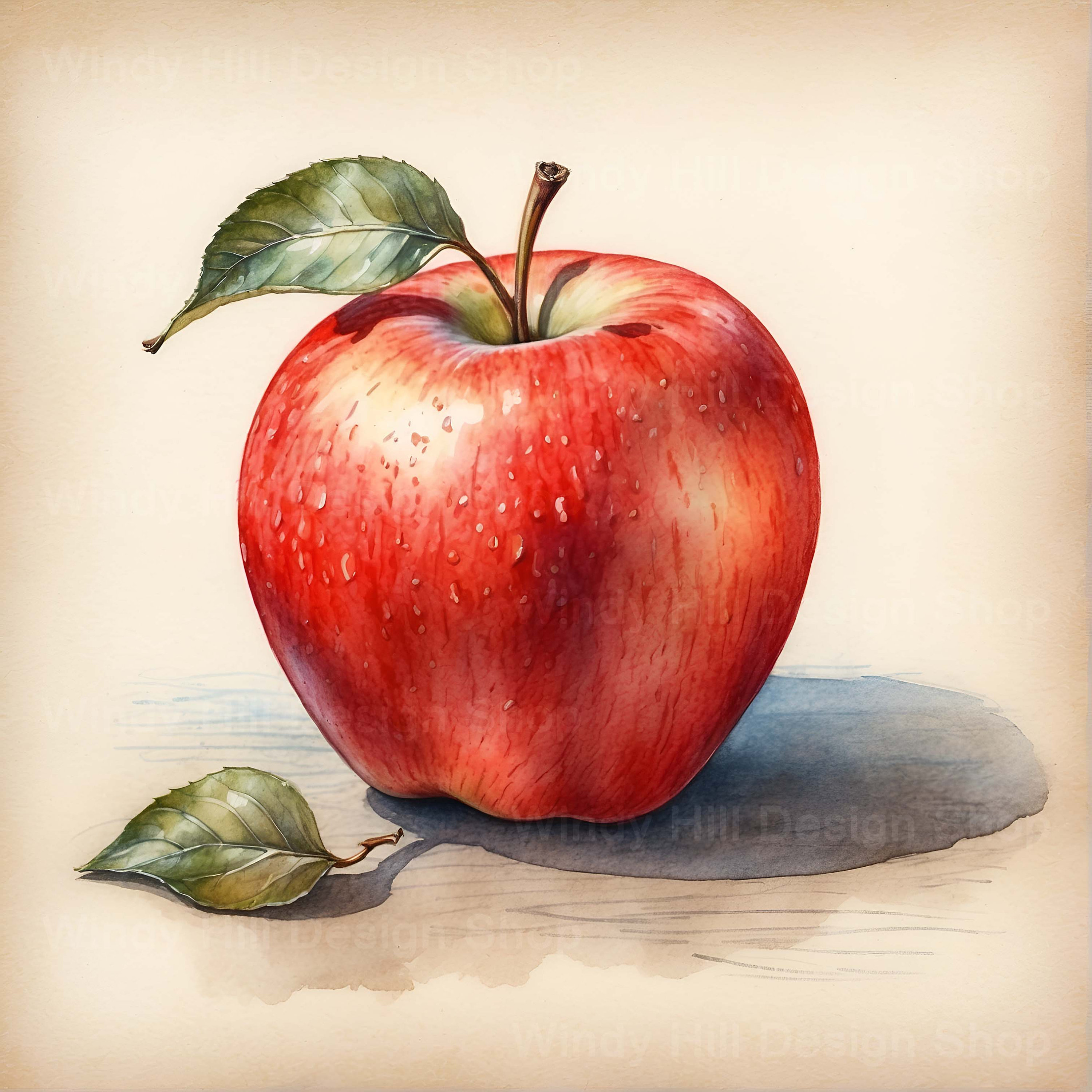 Rustic Apples, 10 JPEG Bundle, Digital Scrapbook Junk Journal Paper ...