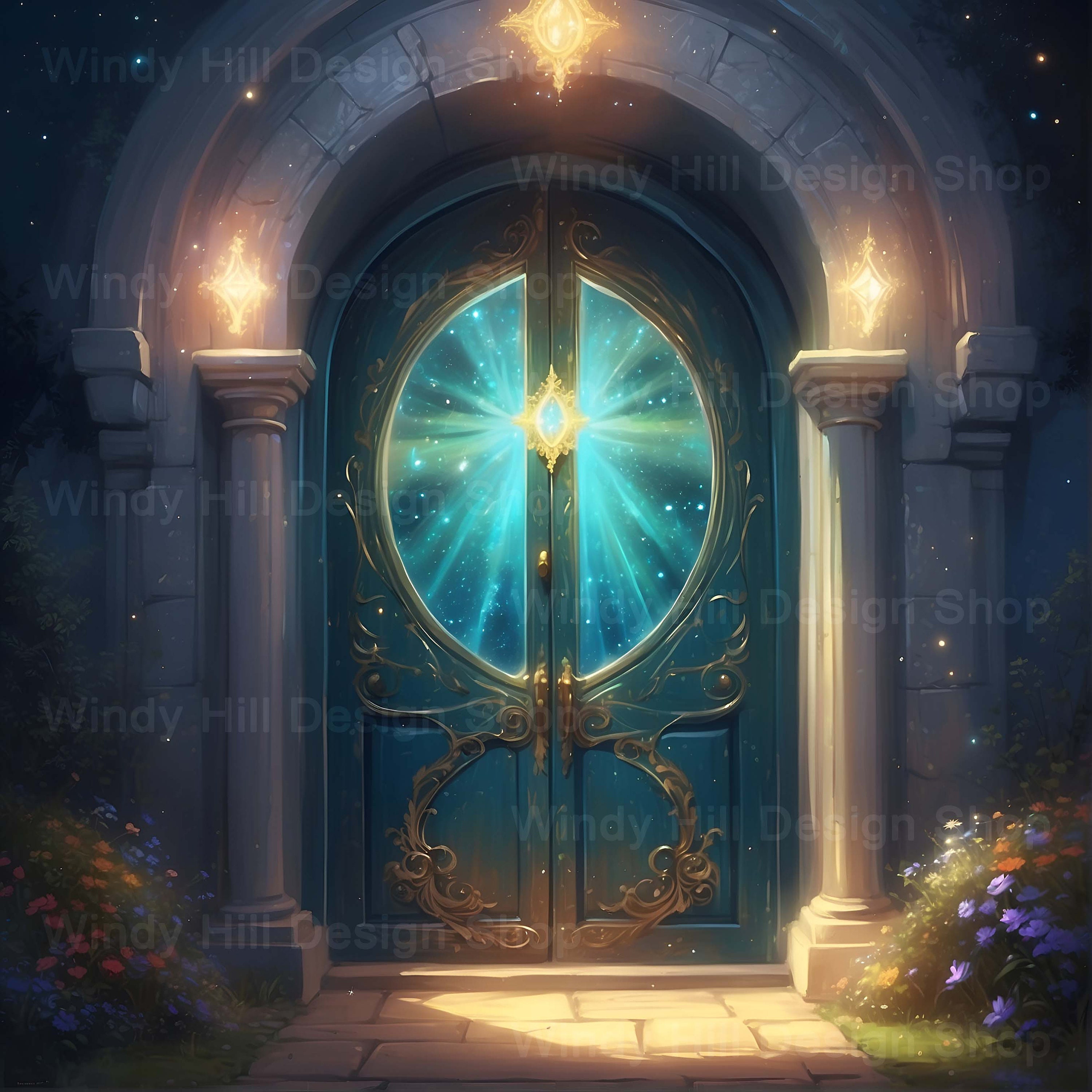 Dazzling Doors, 10 JPEG Bundle, Digital Scrapbook Junk Journal Paper ...