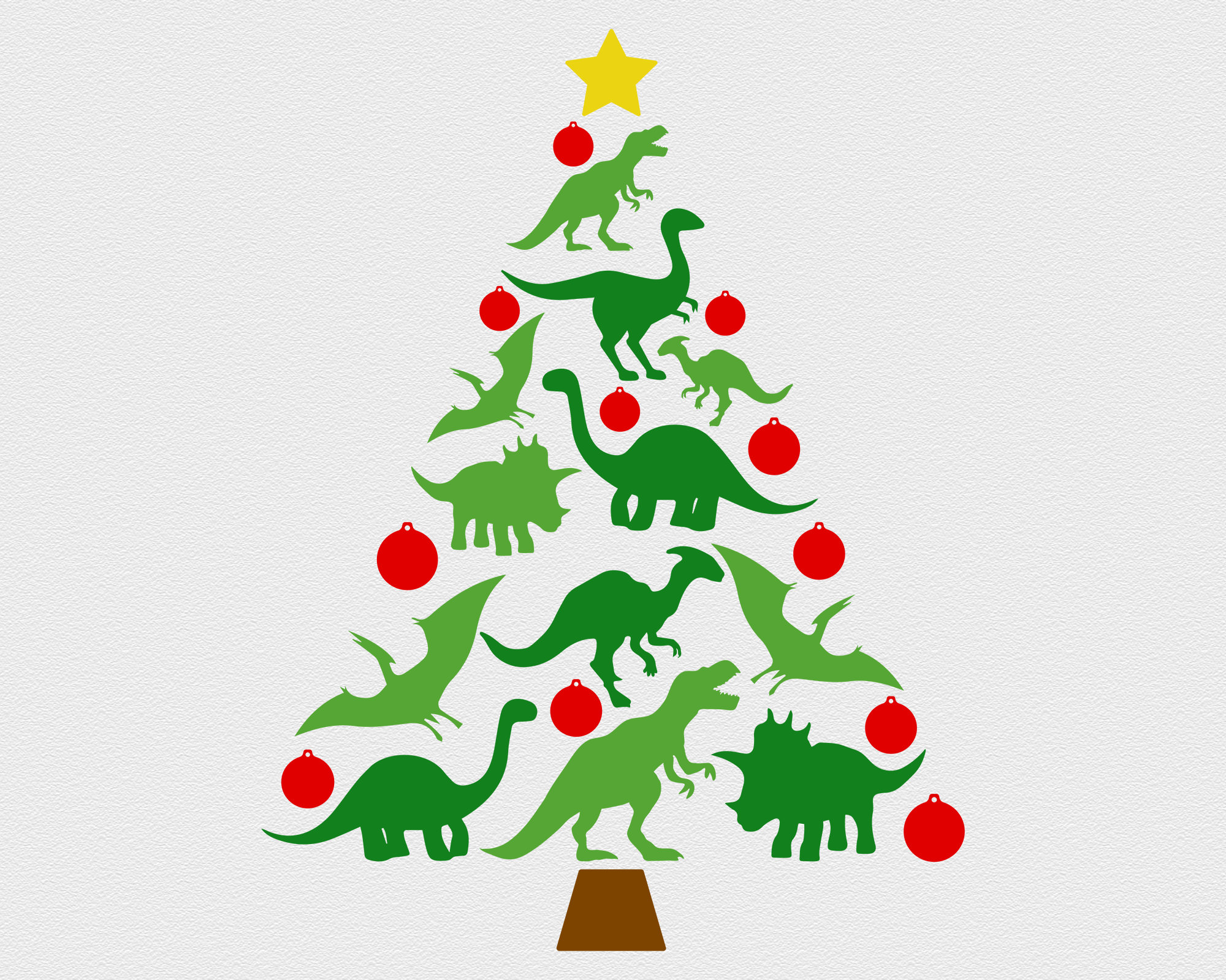 Christmas Dinosaur SVG, Kids Dinosaur Christmas Tree, Cut Files for ...