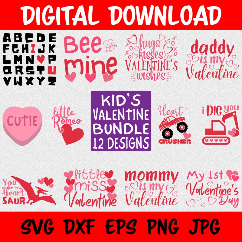Kids Valentine Svg - Etsy