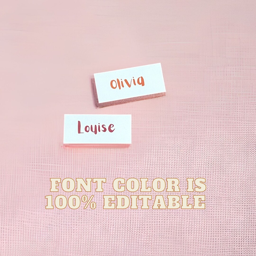 Editable Place Cards, Flat Name Cards, Place Setting, Custom Table ...