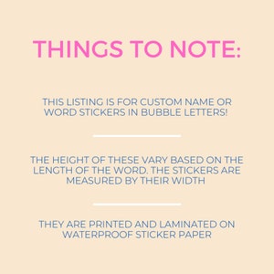 WATERPROOF Personalized Bubble Letter Name Sticker, Water Bottle ...