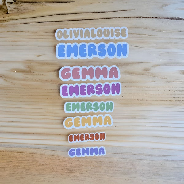 Bubble Letter Name Stickers - Etsy