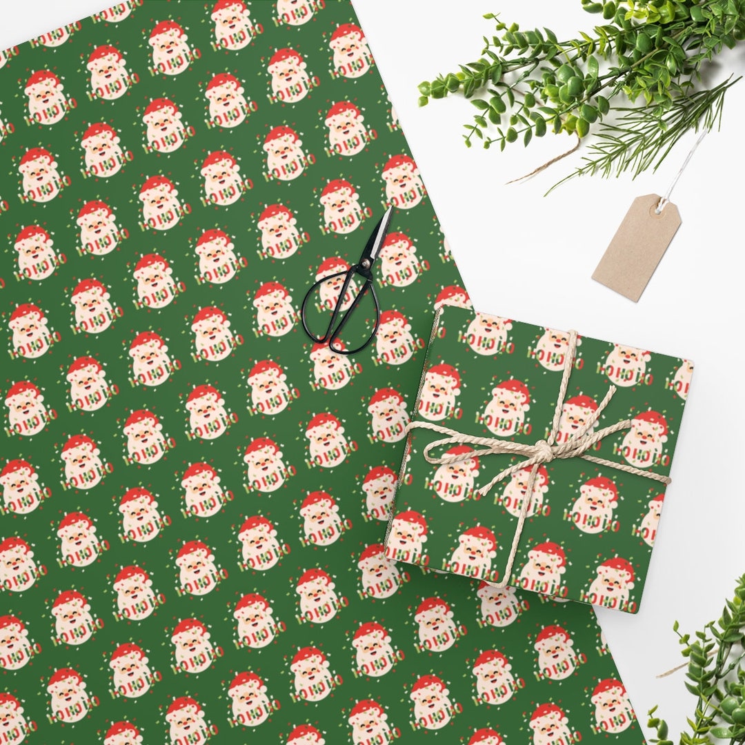Christmas Holiday Santa Ho-ho-ho Gift Wrapping Paper - Etsy