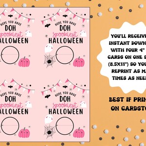 Halloween Play-dough Gift Tag for Kids, Non Candy Halloween Classroom ...