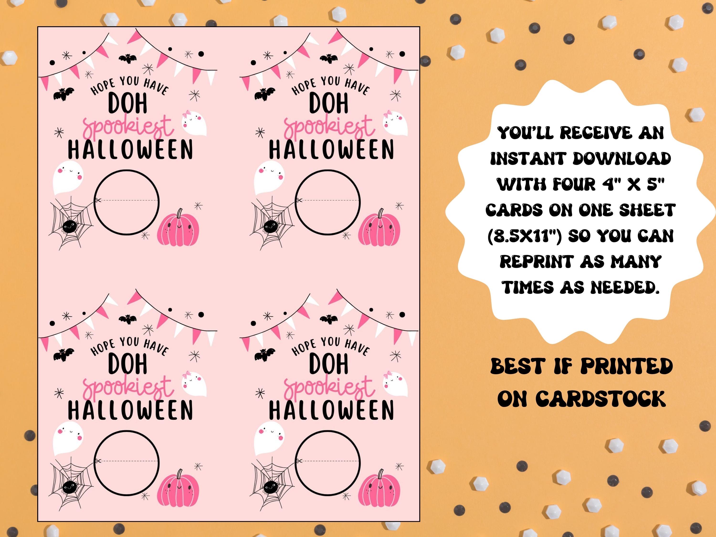 Halloween Play-dough Gift Tag for Kids, Non Candy Halloween Classroom ...