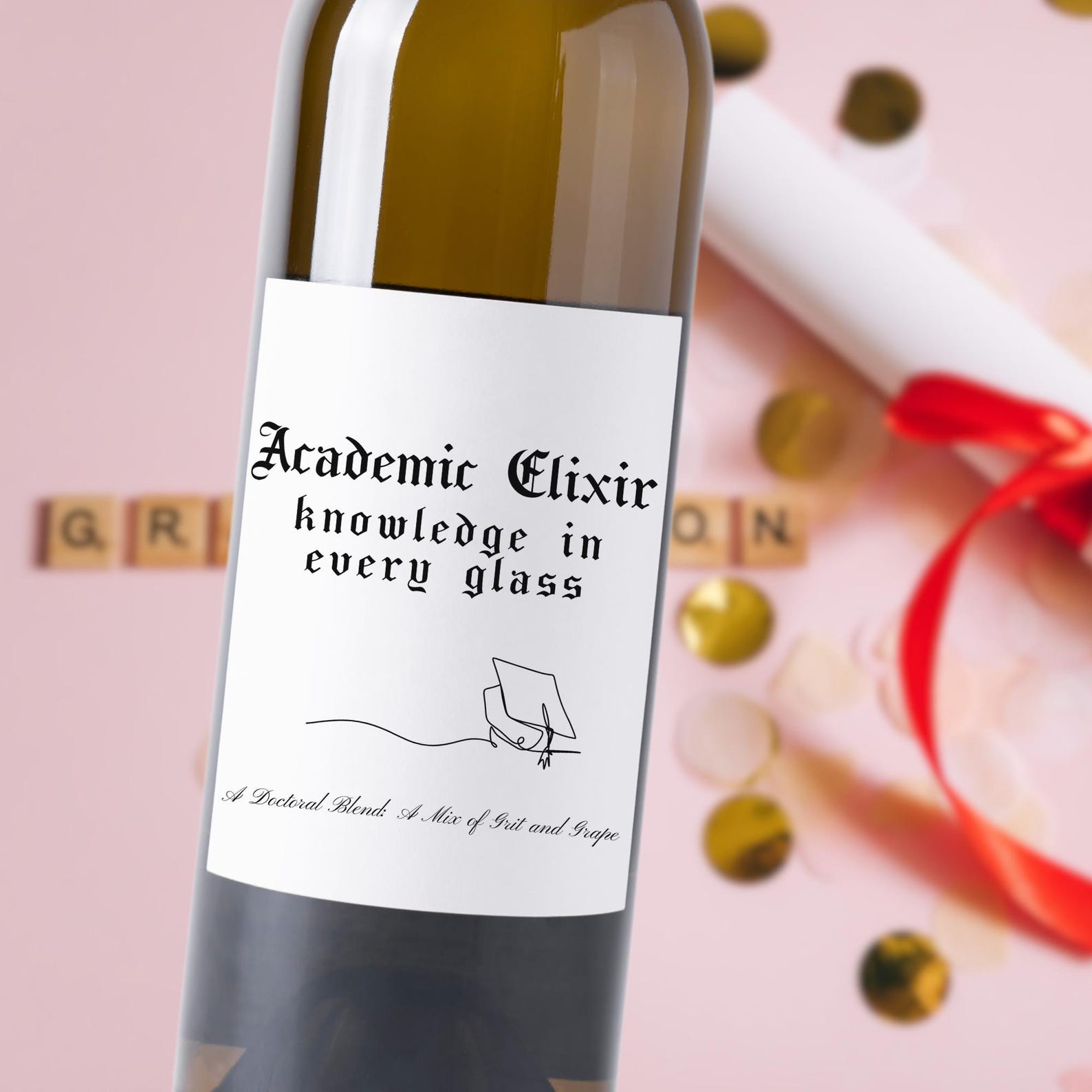 PHD Wine Label Doctorate Graduation Gift Pairs Well With PHD Custom ...
