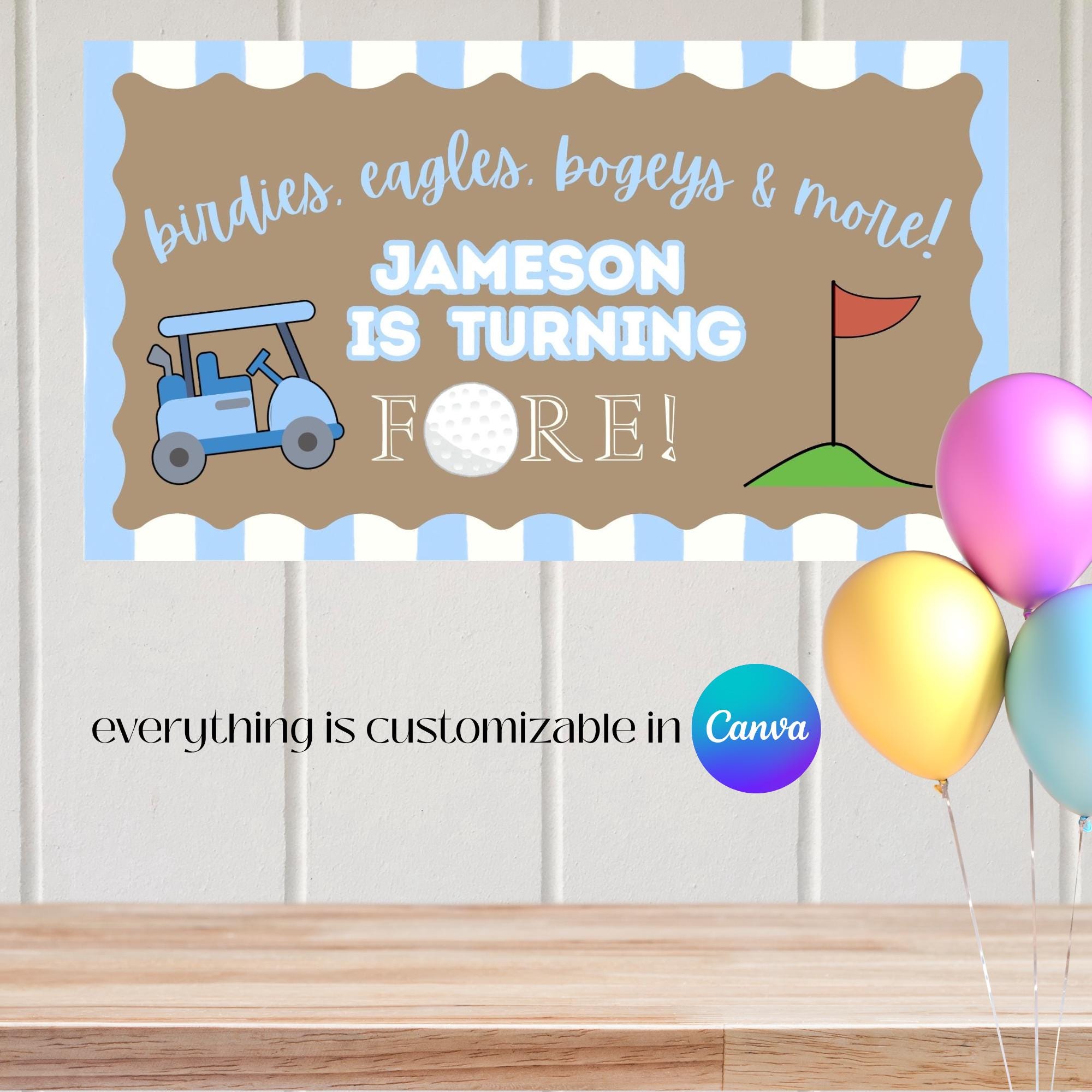 Butcher Paper Banner Template Birthday Customizable Party Decor Brown ...