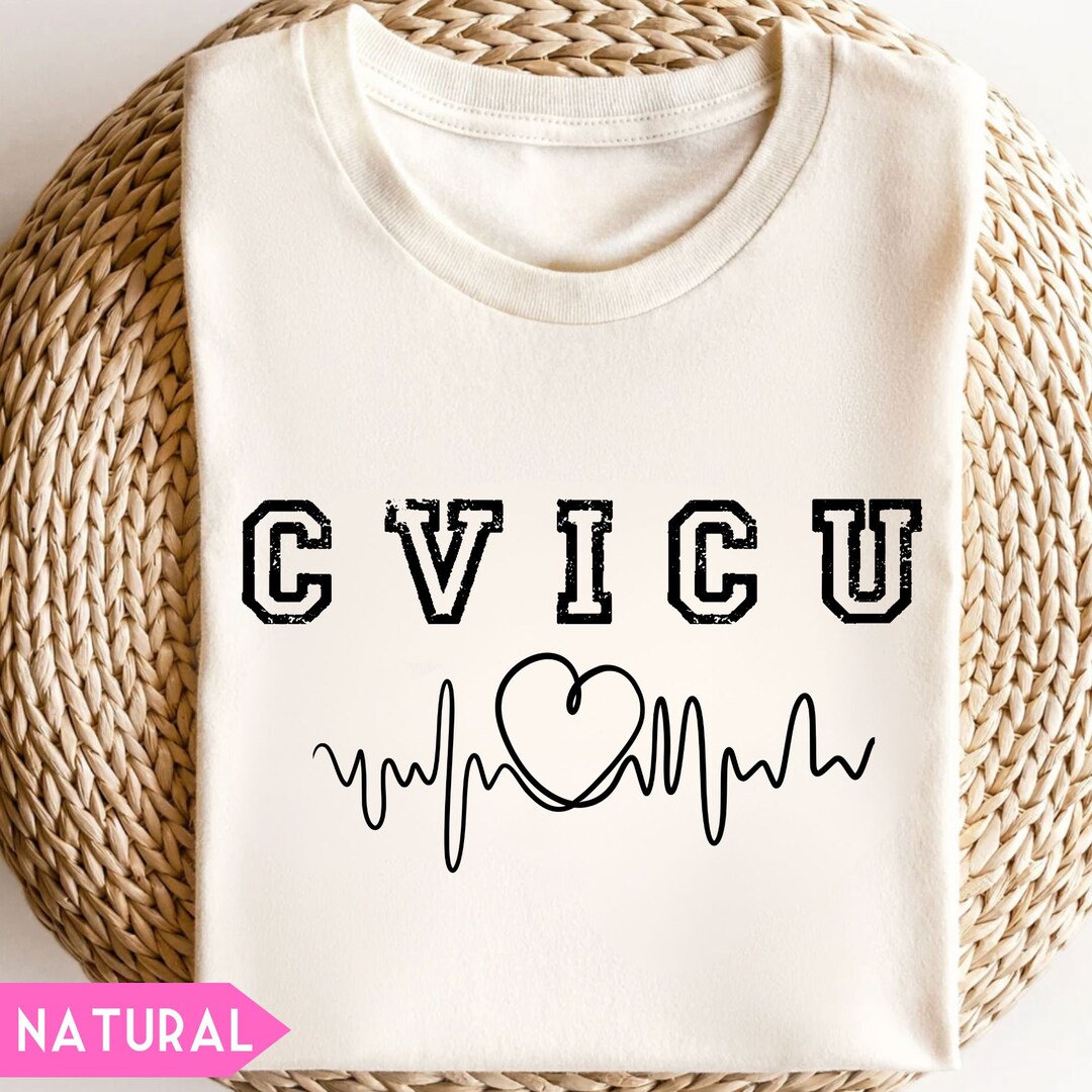 Cardiology Gifts for Women Varsity Font College Font CVICU Nurse Shirt ...