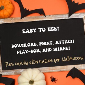 Halloween Play-dough Gift Tag for Kids, Non Candy Halloween Classroom ...