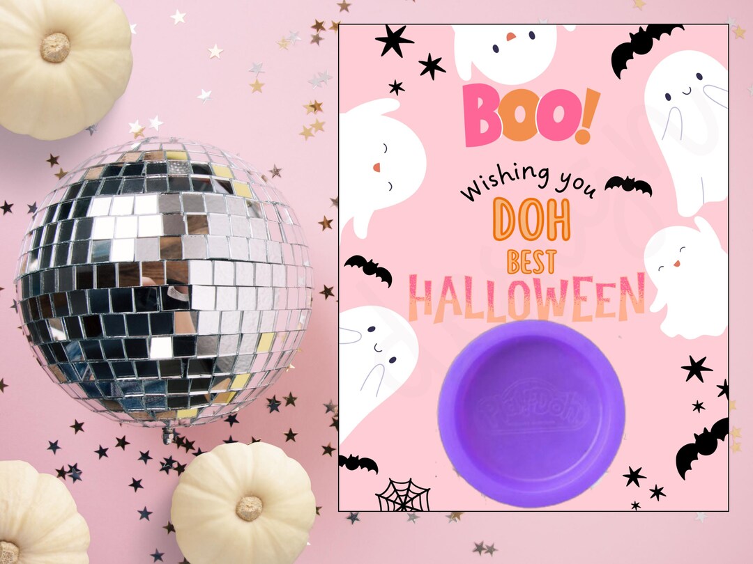 Halloween Play-dough Gift Tag for Kids, Non Candy Halloween Classroom ...